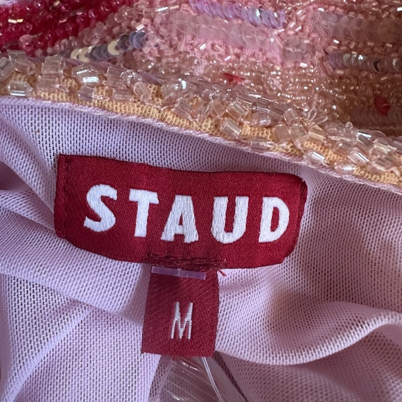 STAUD | Dresses | Staud Le Sable Sunset Suns Beaded Mini Dress With Leg ...